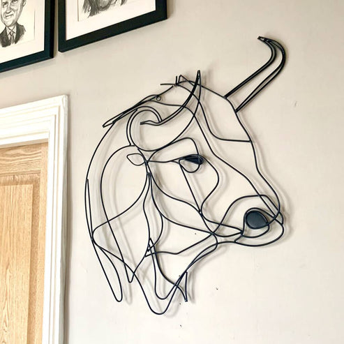 Bull Wire Wall Art – London Garden Trading